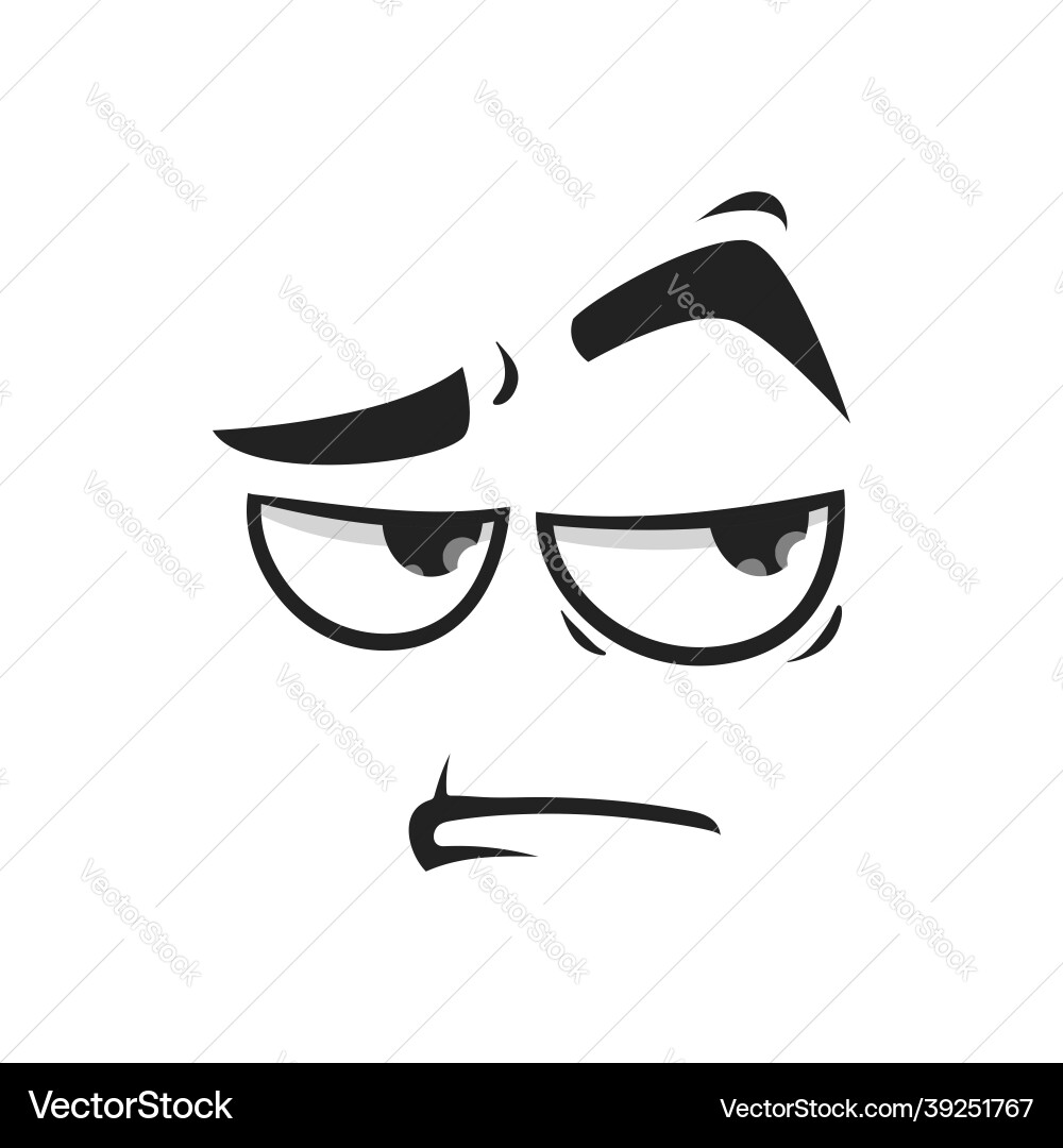 Cartoon face suspecting emoji doubt Royalty Free Vector
