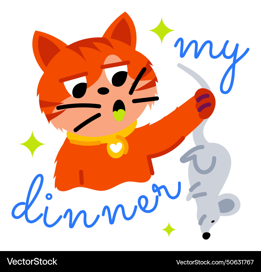 Cat catching Royalty Free Vector Image - VectorStock