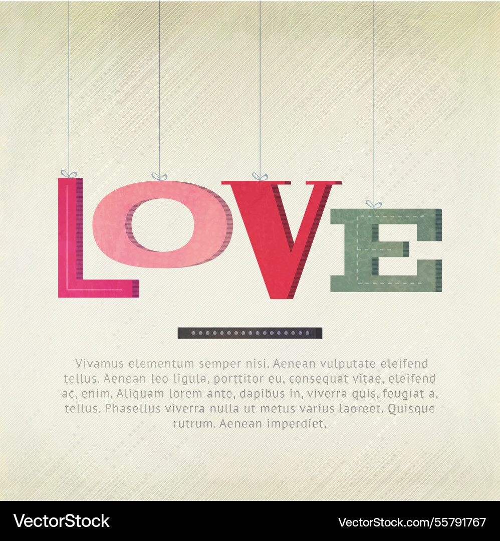 Hanging love letters Royalty Free Vector Image