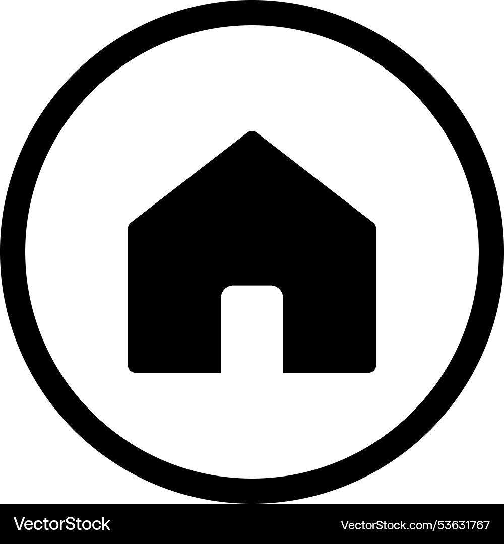 Home button icon house line style real Royalty Free Vector