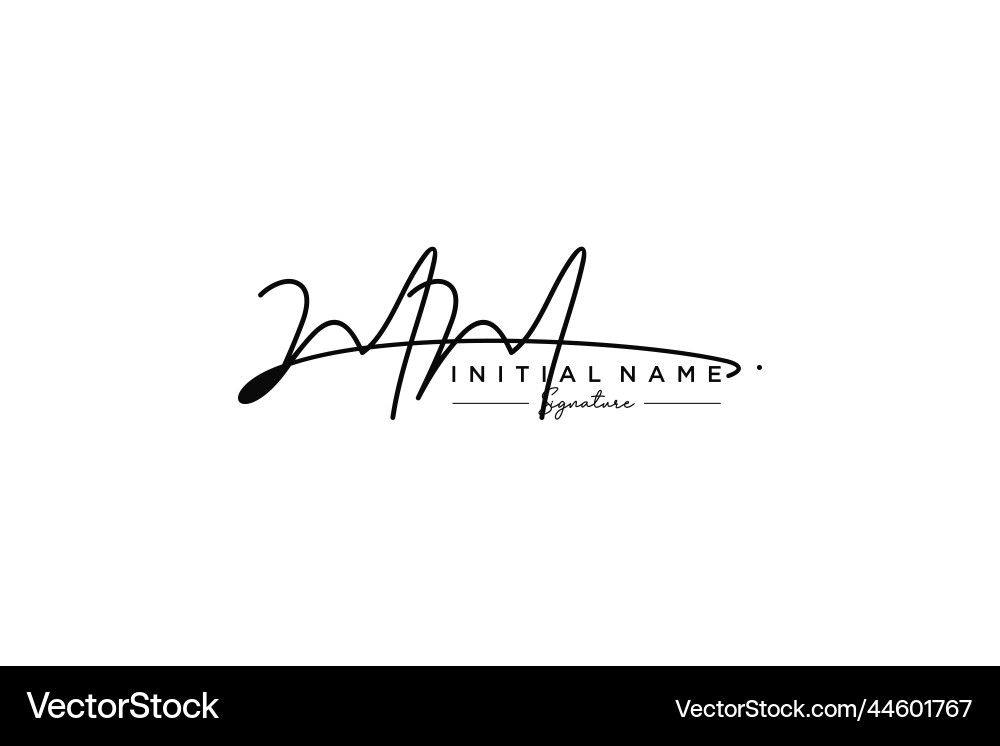 Initial mm signature logo template hand drawn Vector Image