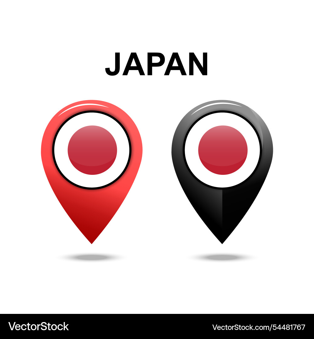 Japan location icon flag Royalty Free Vector Image