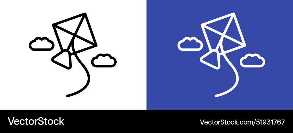 Kite flying icon ideal for makar sankranti and Vector Image