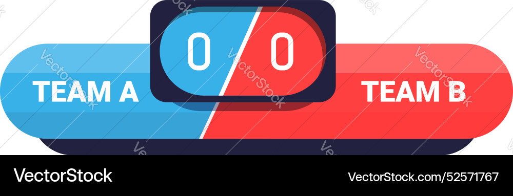 Scoreboard showing team a versus b with zero Vector Image