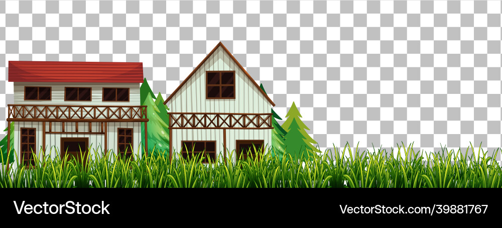 Suburban house on transparent background Vector Image
