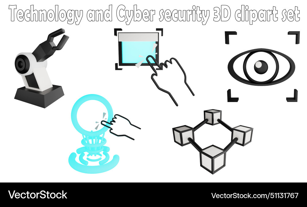 Technology and cyber security clipart element Vector Image