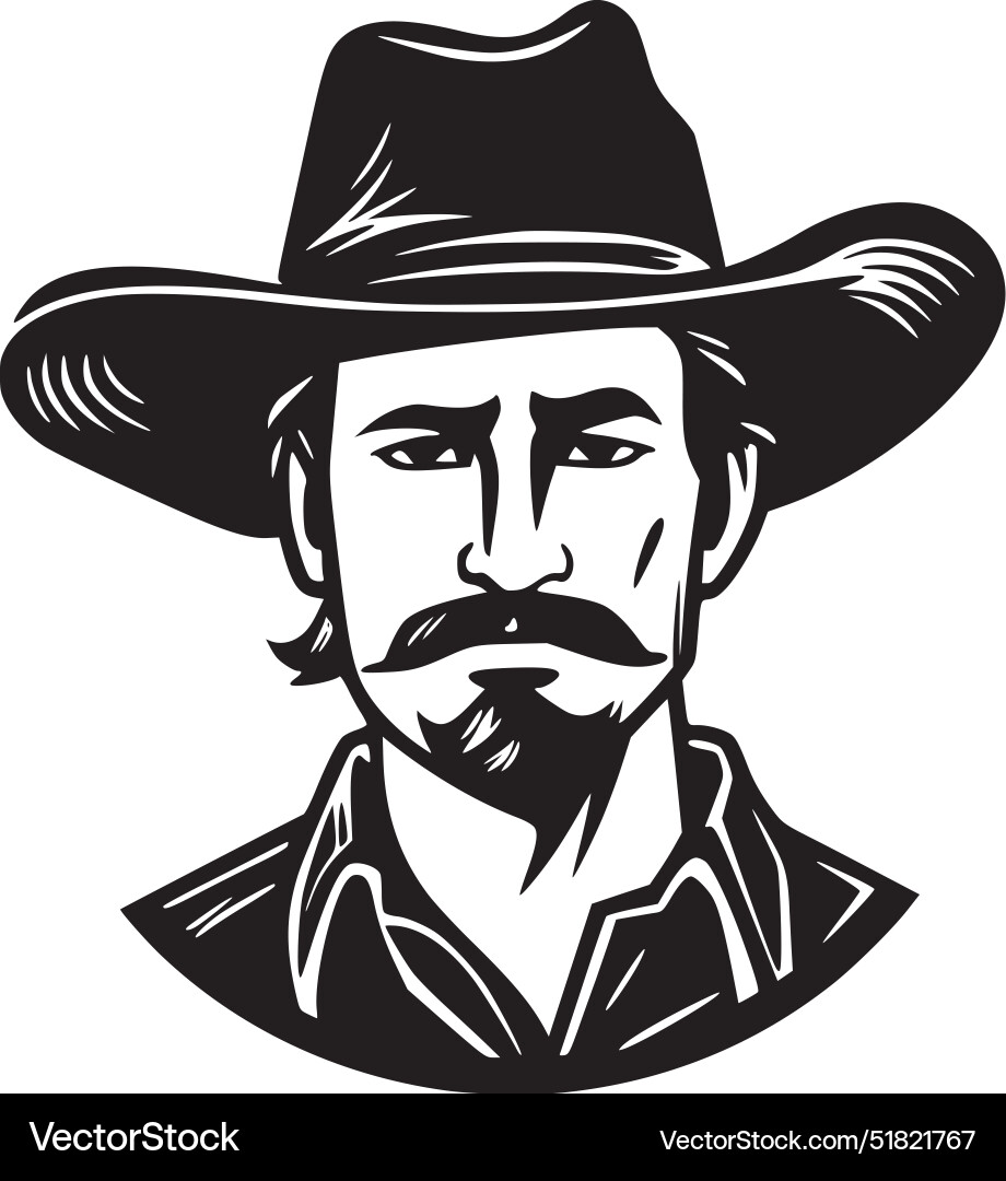 Western - black and white isolated icon Royalty Free Vector