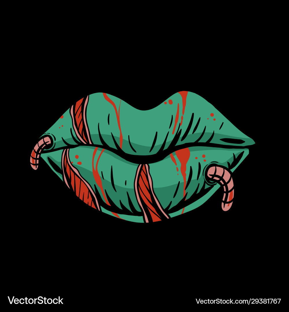 Zombie lips Royalty Free Vector Image - VectorStock
