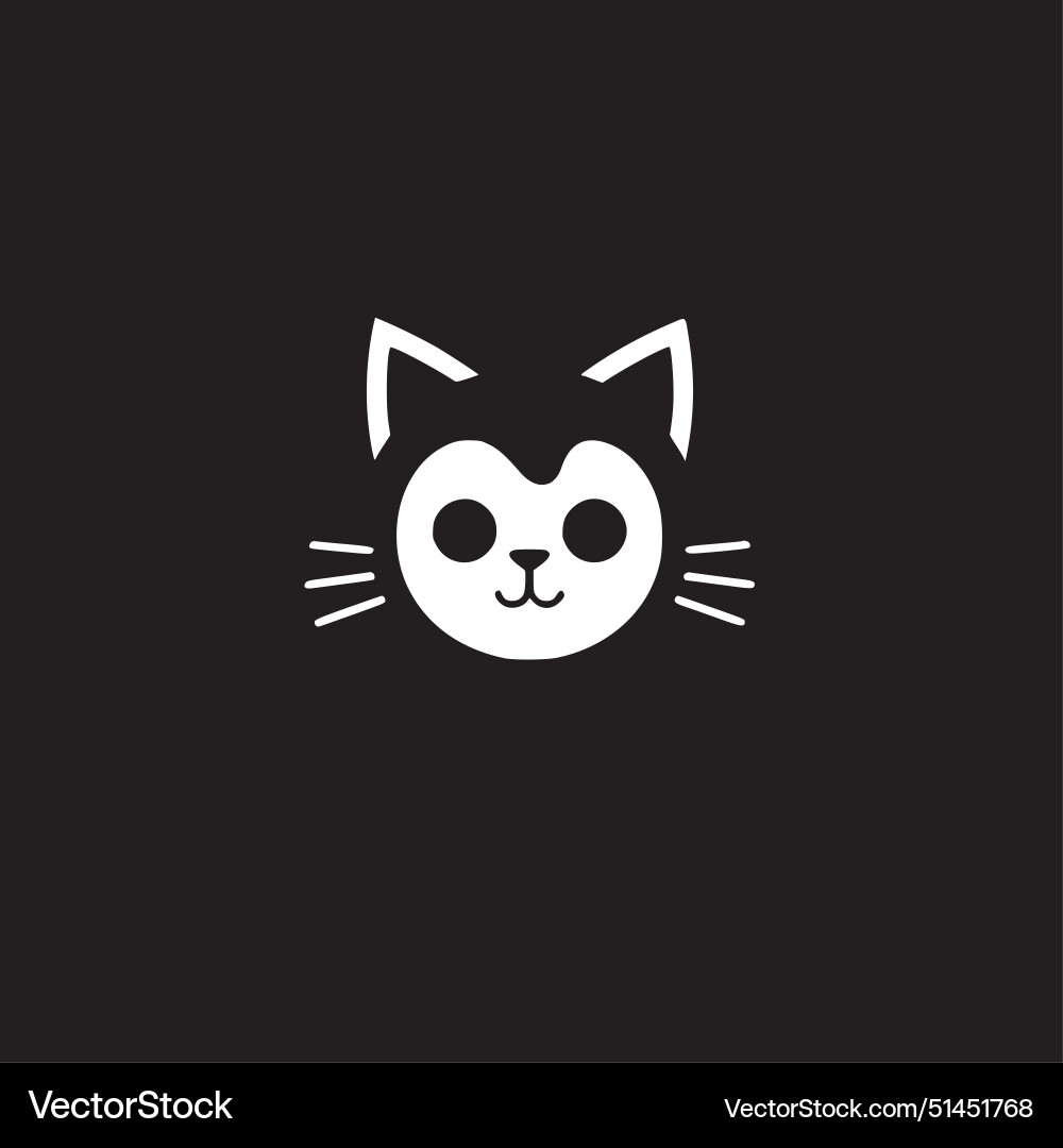 Cat - black and white isolated icon Royalty Free Vector