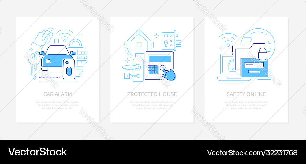 Protection and security - line design style Vector Image