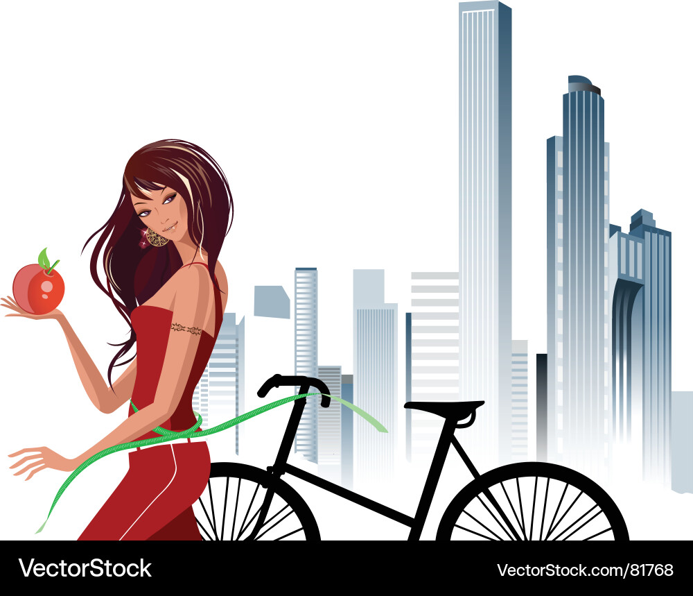 Riding a bike Royalty Free Vector Image - VectorStock