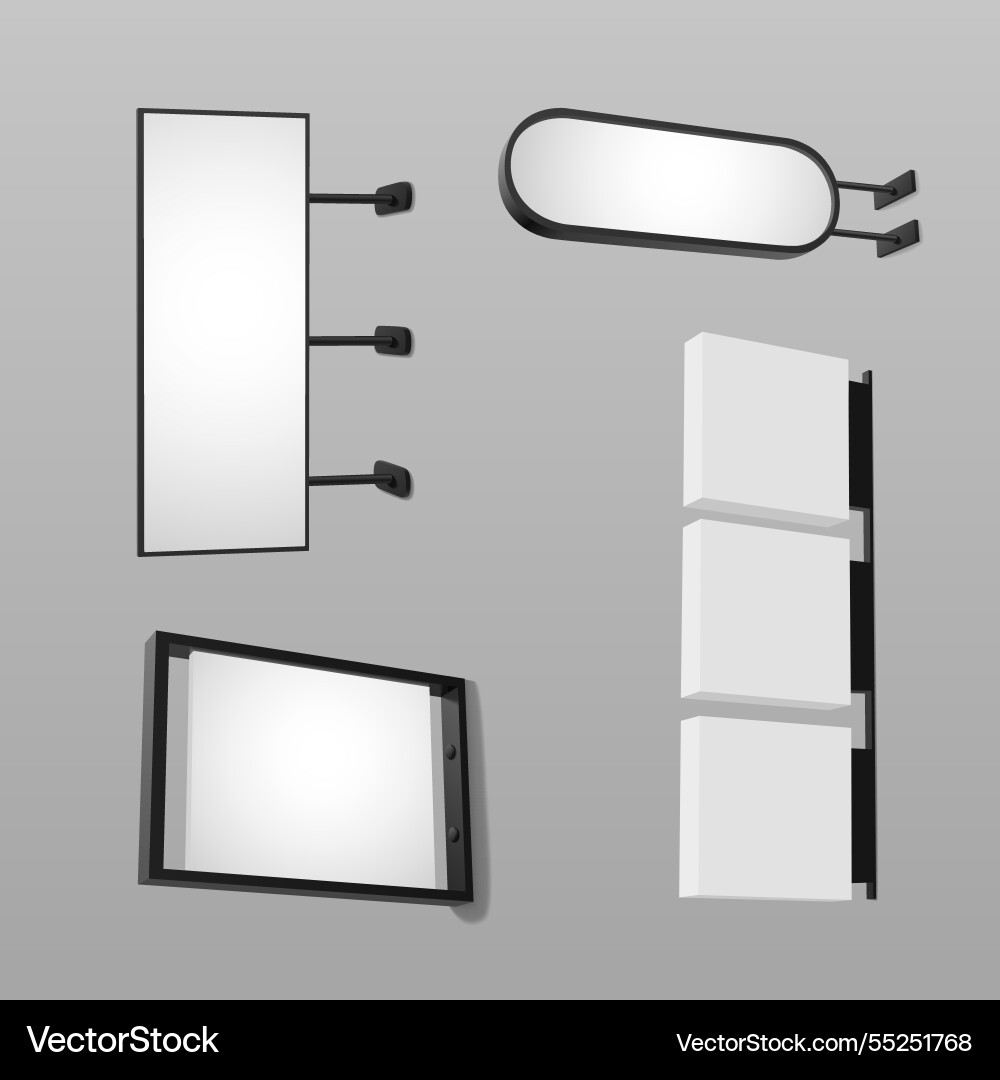 Signage mockup collection Royalty Free Vector Image