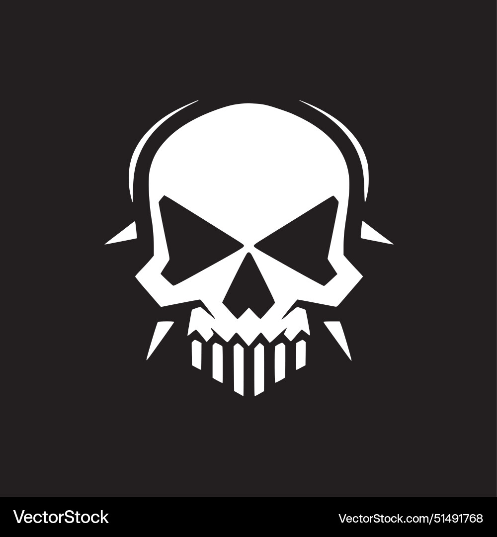 Skull - minimalist and flat logo Royalty Free Vector Image