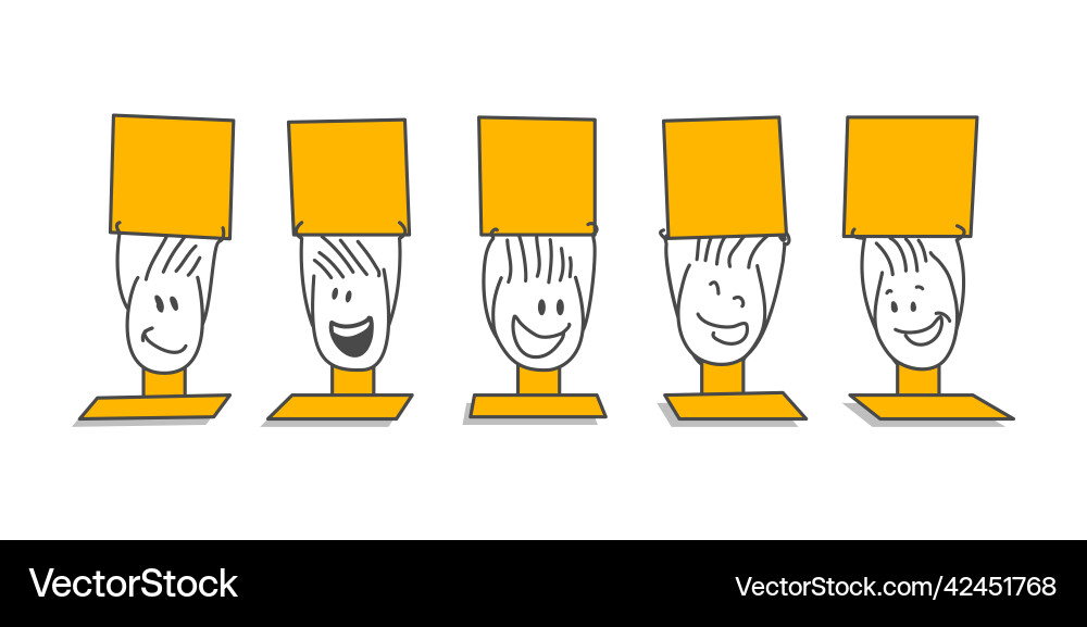 Stick figures give review rating and feedback Vector Image