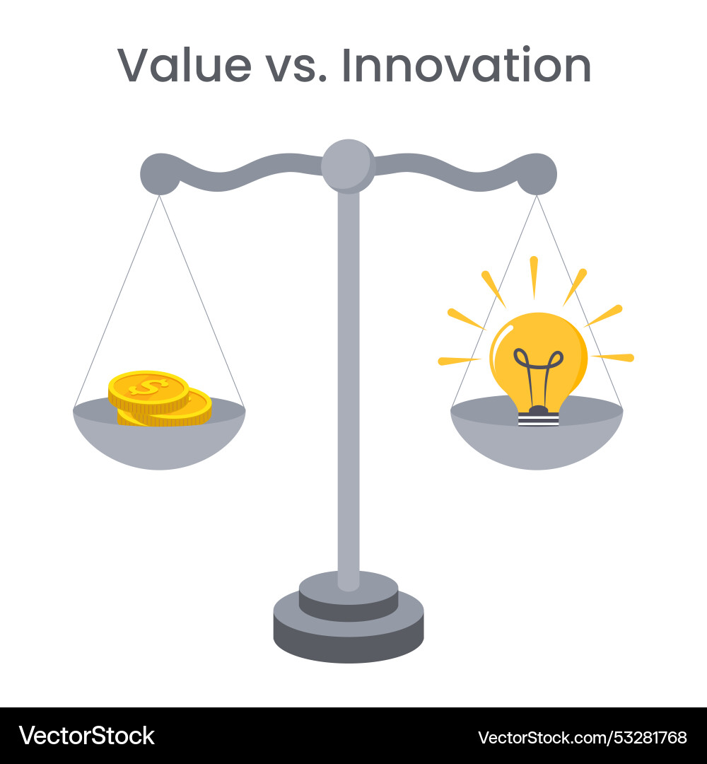 Value versus innovation business Royalty Free Vector Image