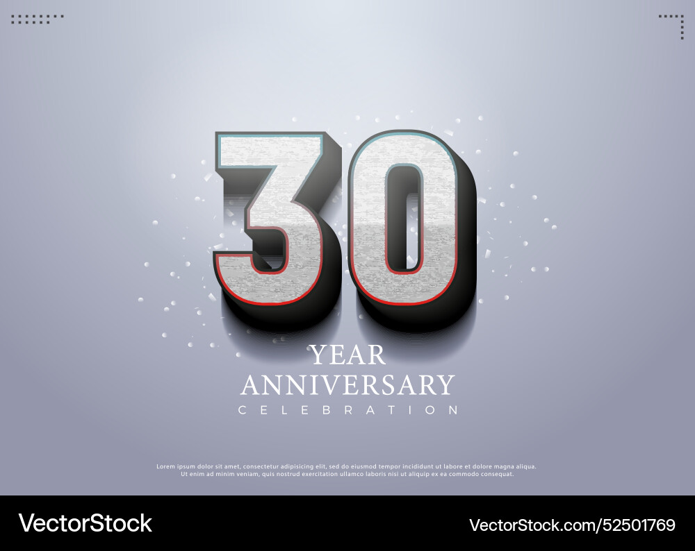 30th anniversary celebration banner design Vector Image