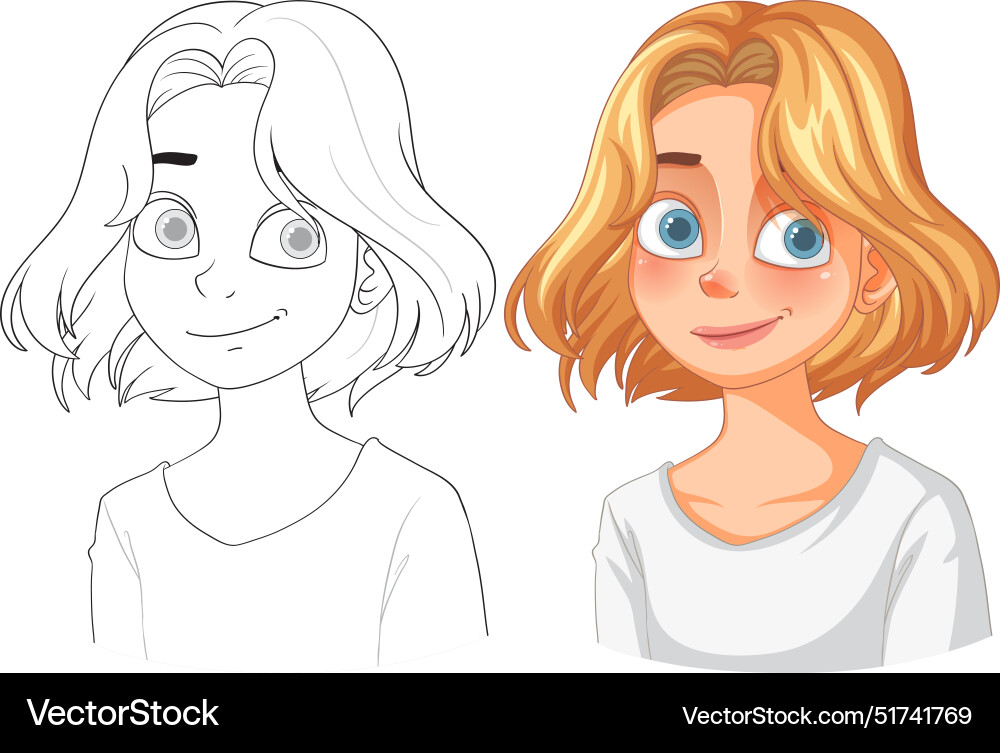 A girl with happy expression Royalty Free Vector Image