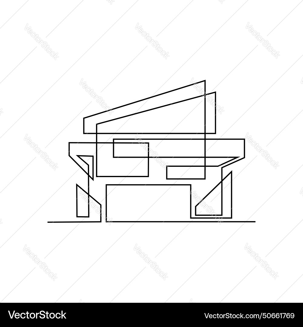 Architecture house line design Royalty Free Vector Image
