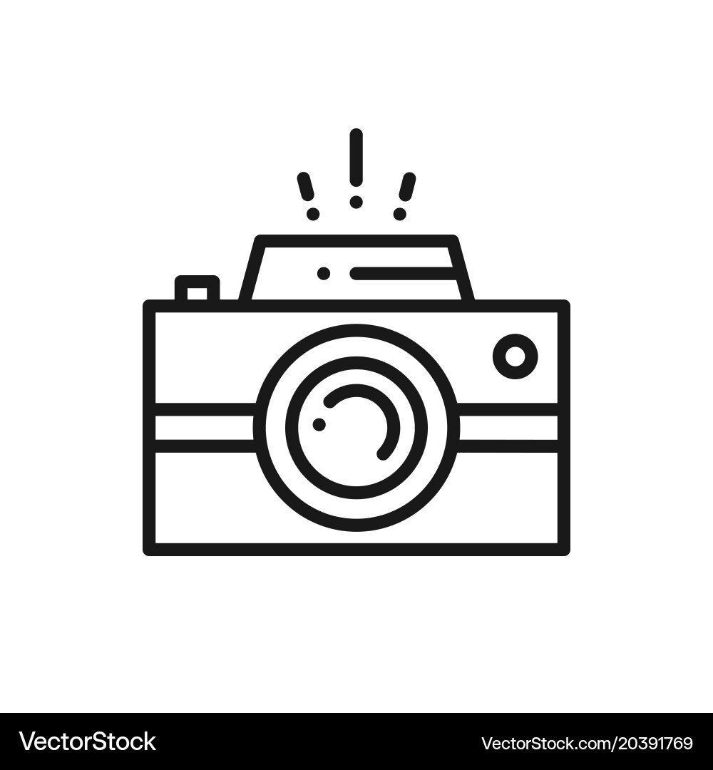 Camera Line Icon - Photography Royalty Free Vector Image