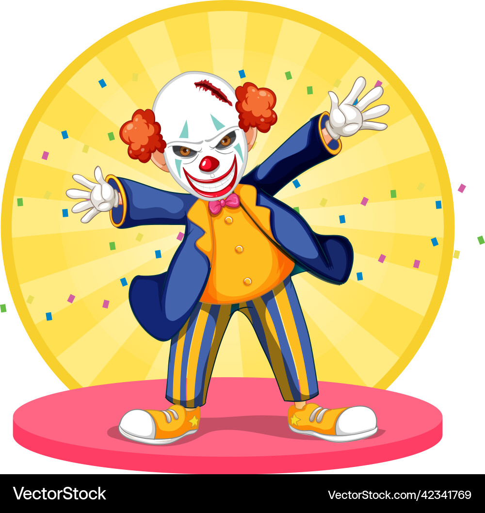 Cartoon cleepy clown performing Royalty Free Vector Image
