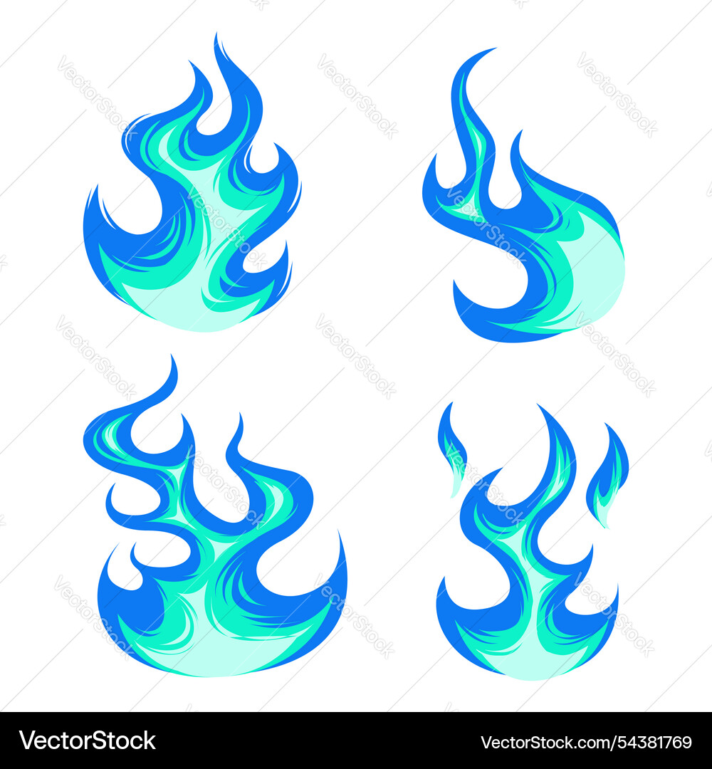 Cartoon of fire element flames bright Royalty Free Vector