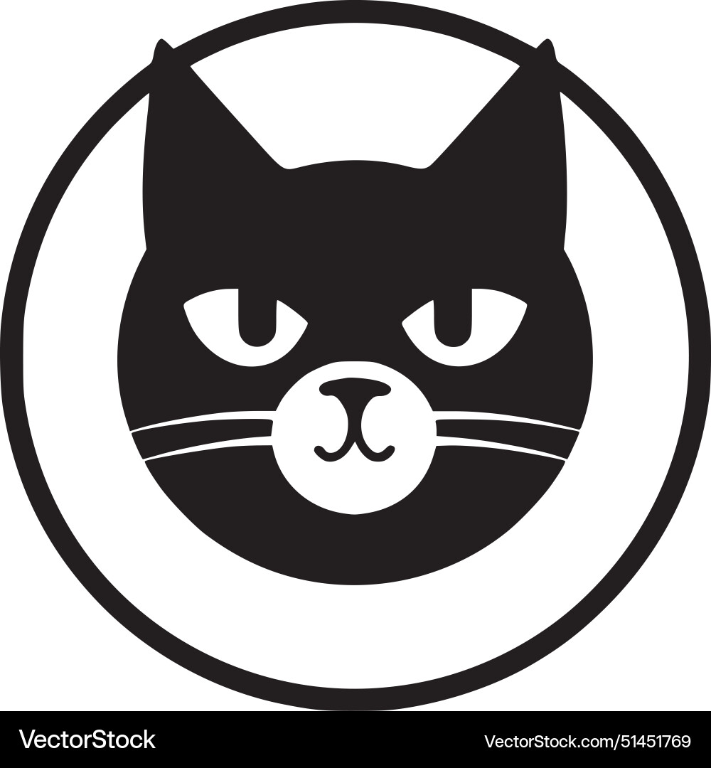 Cat - black and white Royalty Free Vector Image