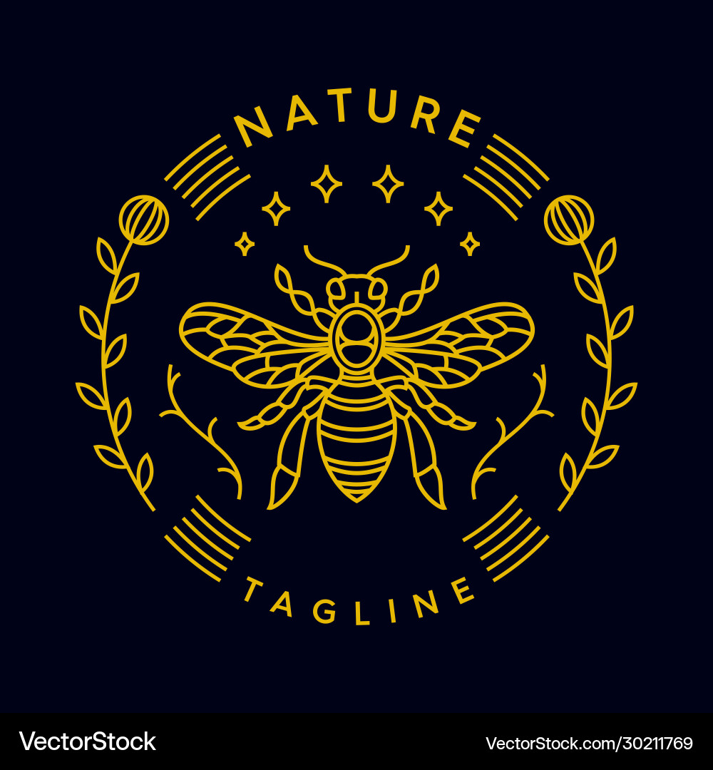 Dark golden bee Royalty Free Vector Image - VectorStock
