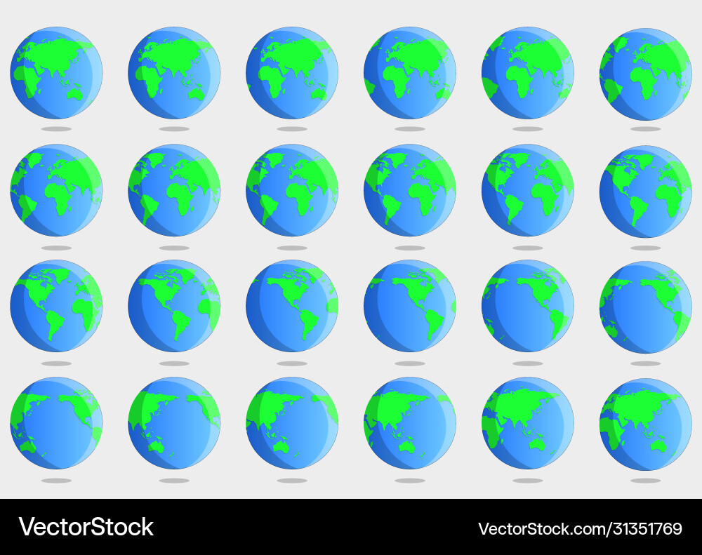 Earth frame rotation animation Royalty Free Vector Image