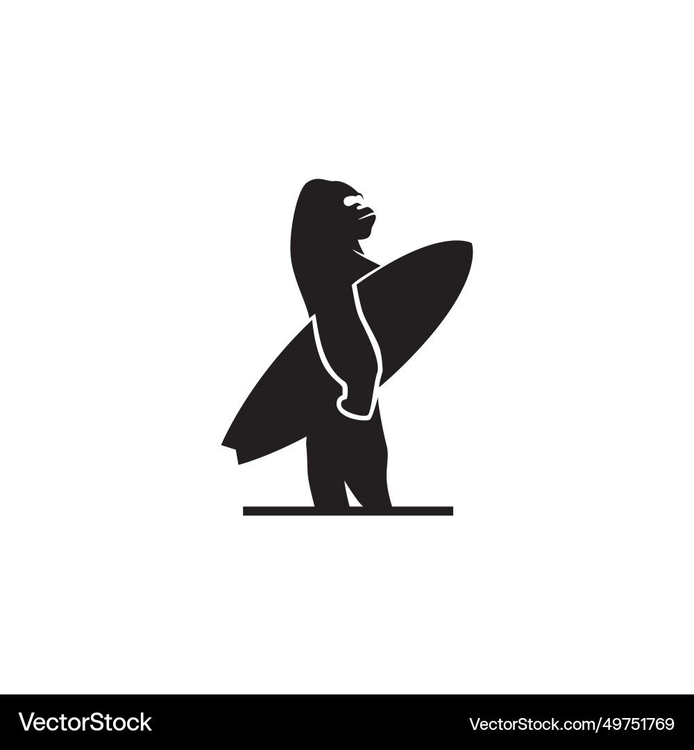 Gorilla surf logo design icon Royalty Free Vector Image
