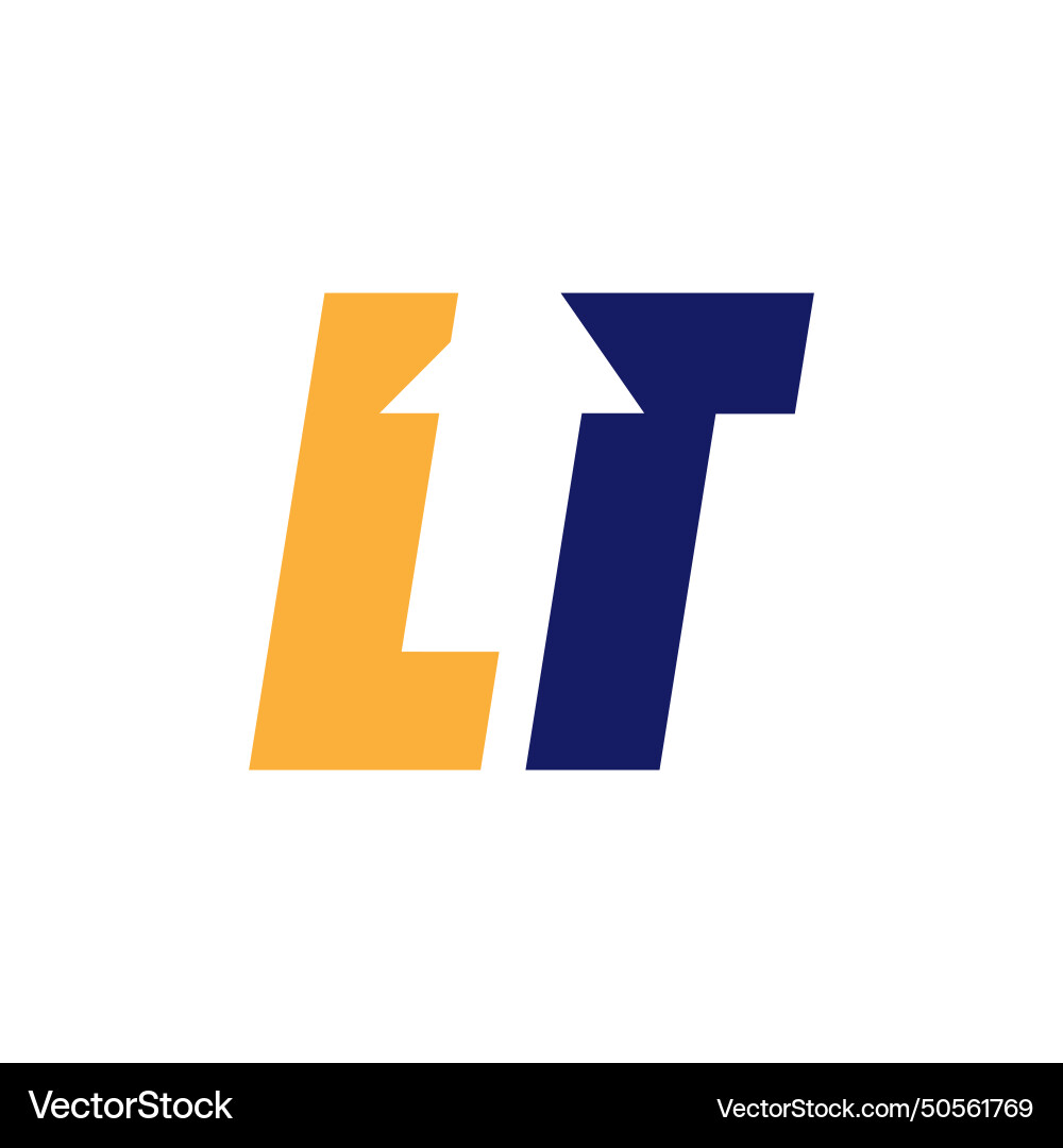 Initial lt arrow letter logo design template Vector Image