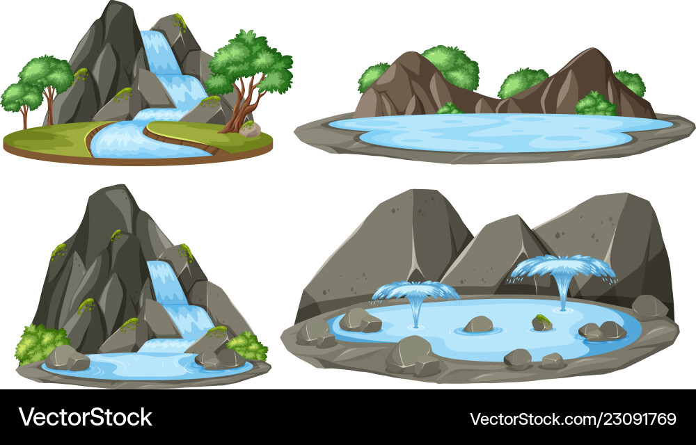 Isolated water pond on white background Royalty Free Vector