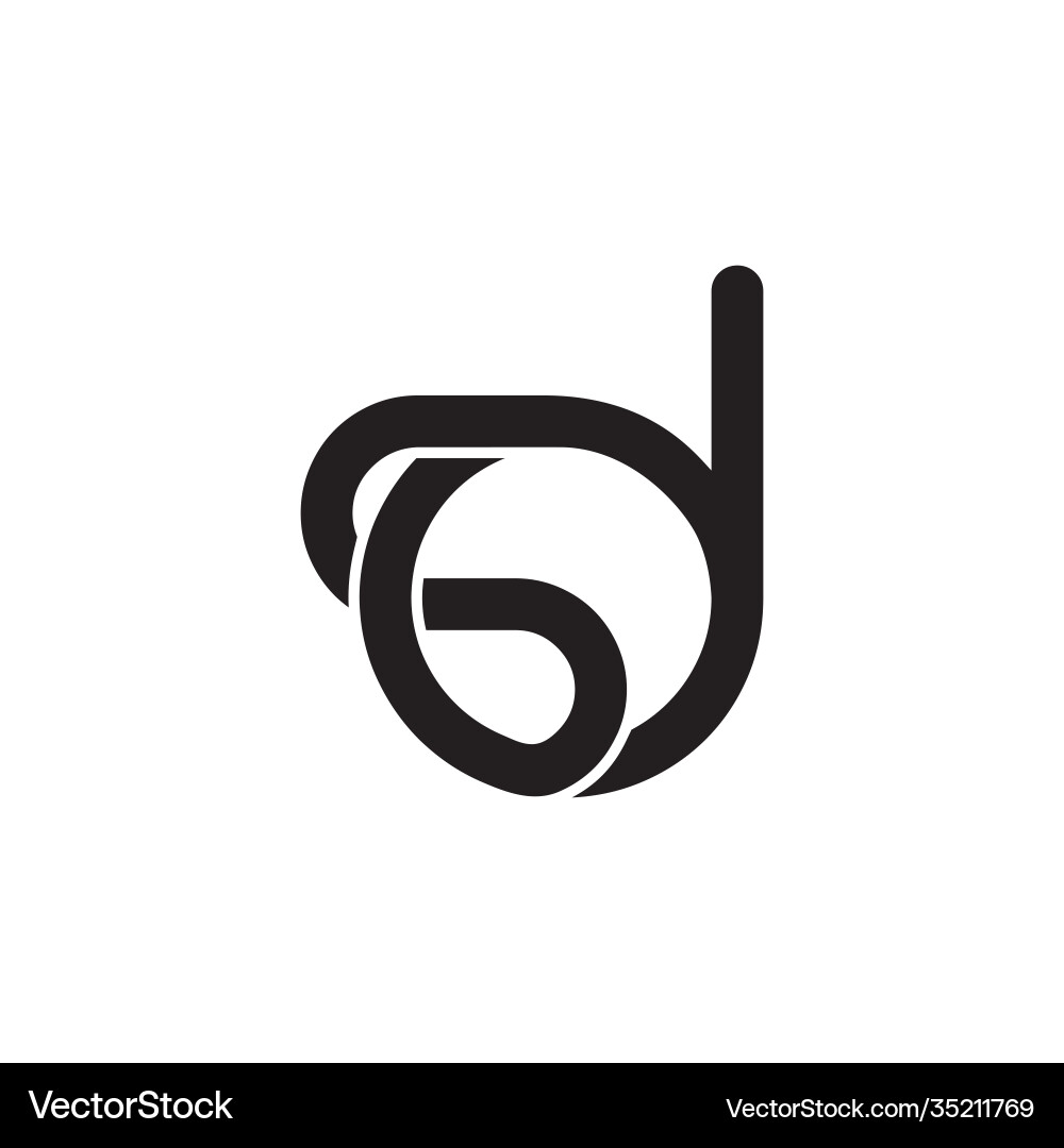 Letters sd linked overlapping line simple logo Vector Image