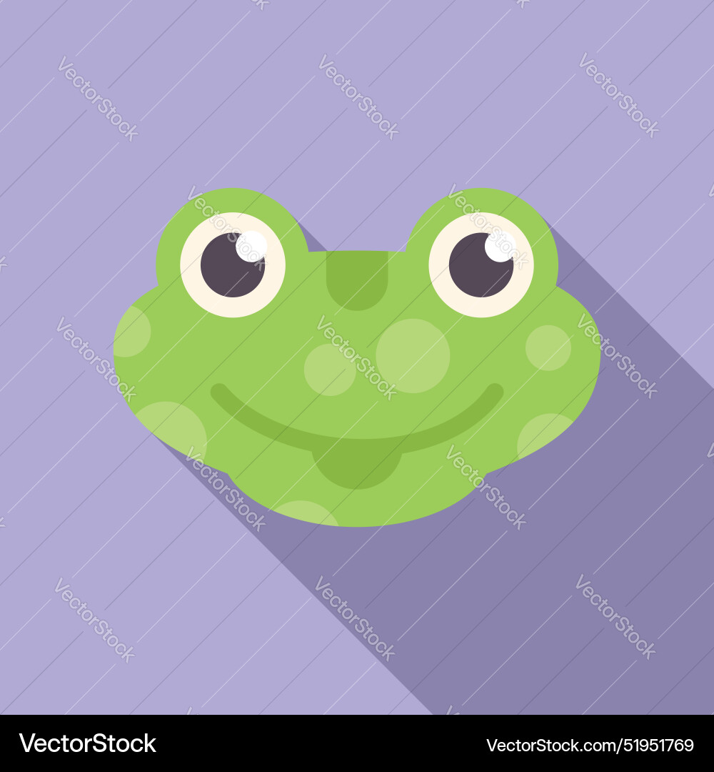 Smiling green frog showing tongue flat design Vector Image