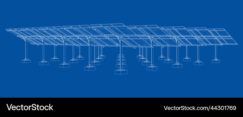 Solar panel field Royalty Free Vector Image - VectorStock