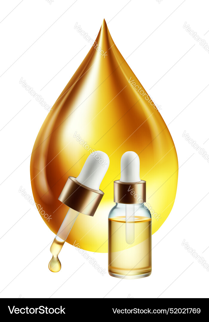 Transparent glass dropper bottle concept Vector Image