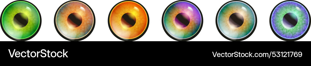 Zombie eyes set on white background Royalty Free Vector