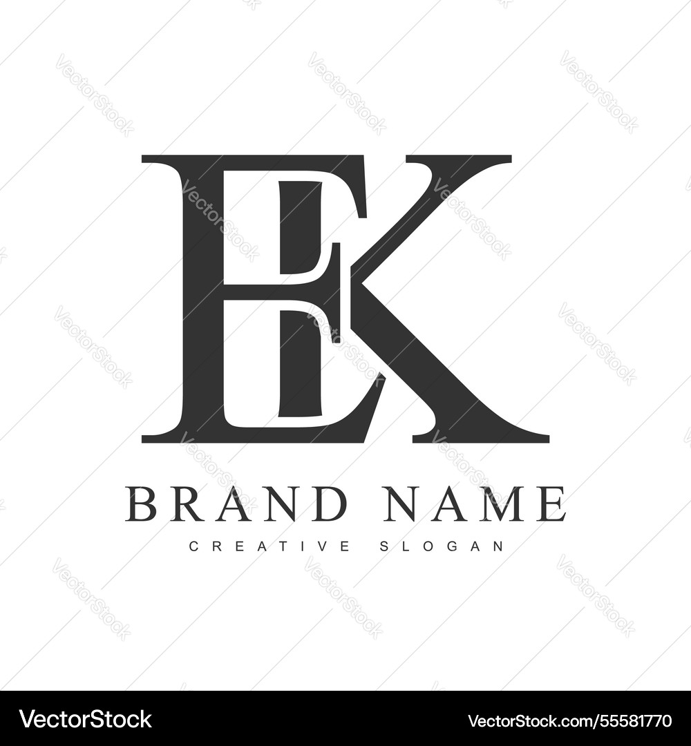 Ek trendy logotype template initial letter e Vector Image