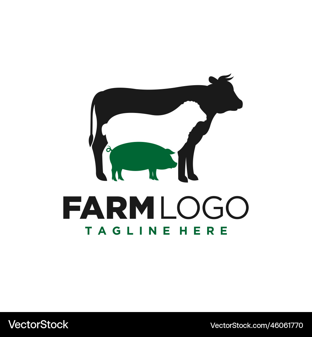 Farm logo with livestock concept Royalty Free Vector Image