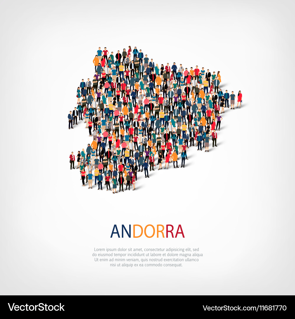 People map country andorra Royalty Free Vector Image