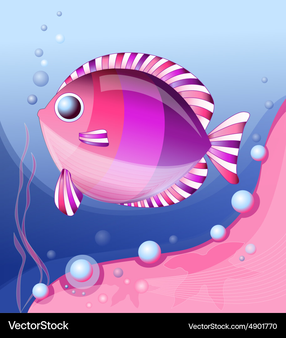 Pink fish Royalty Free Vector Image - VectorStock