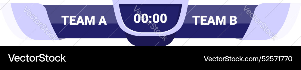Scoreboard showing time and team names Royalty Free Vector