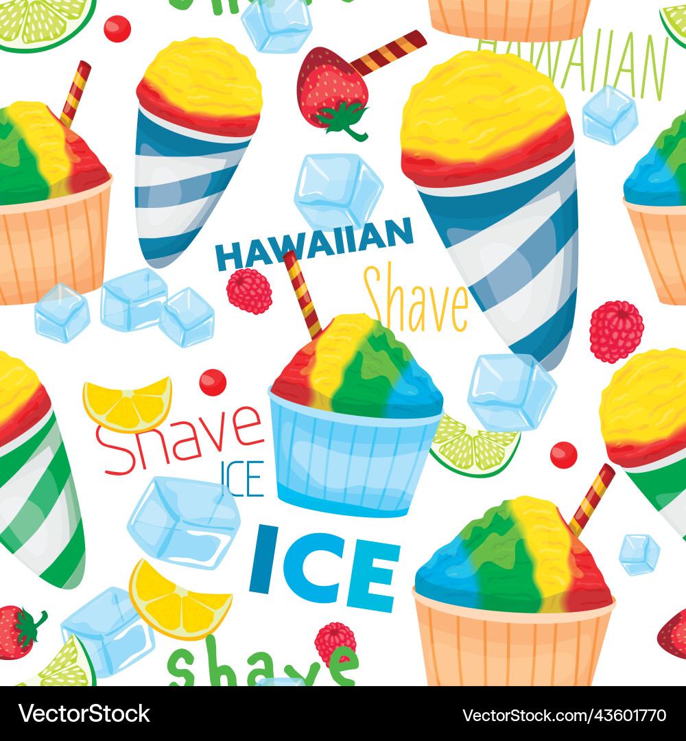 Seamless pattern with shave ice Royalty Free Vector Image