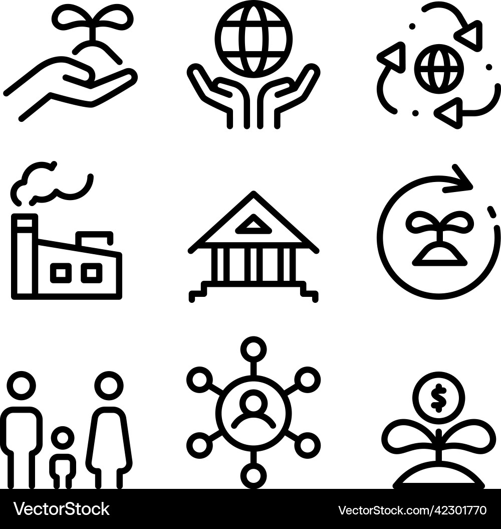 Simple icons esg concept Royalty Free Vector Image