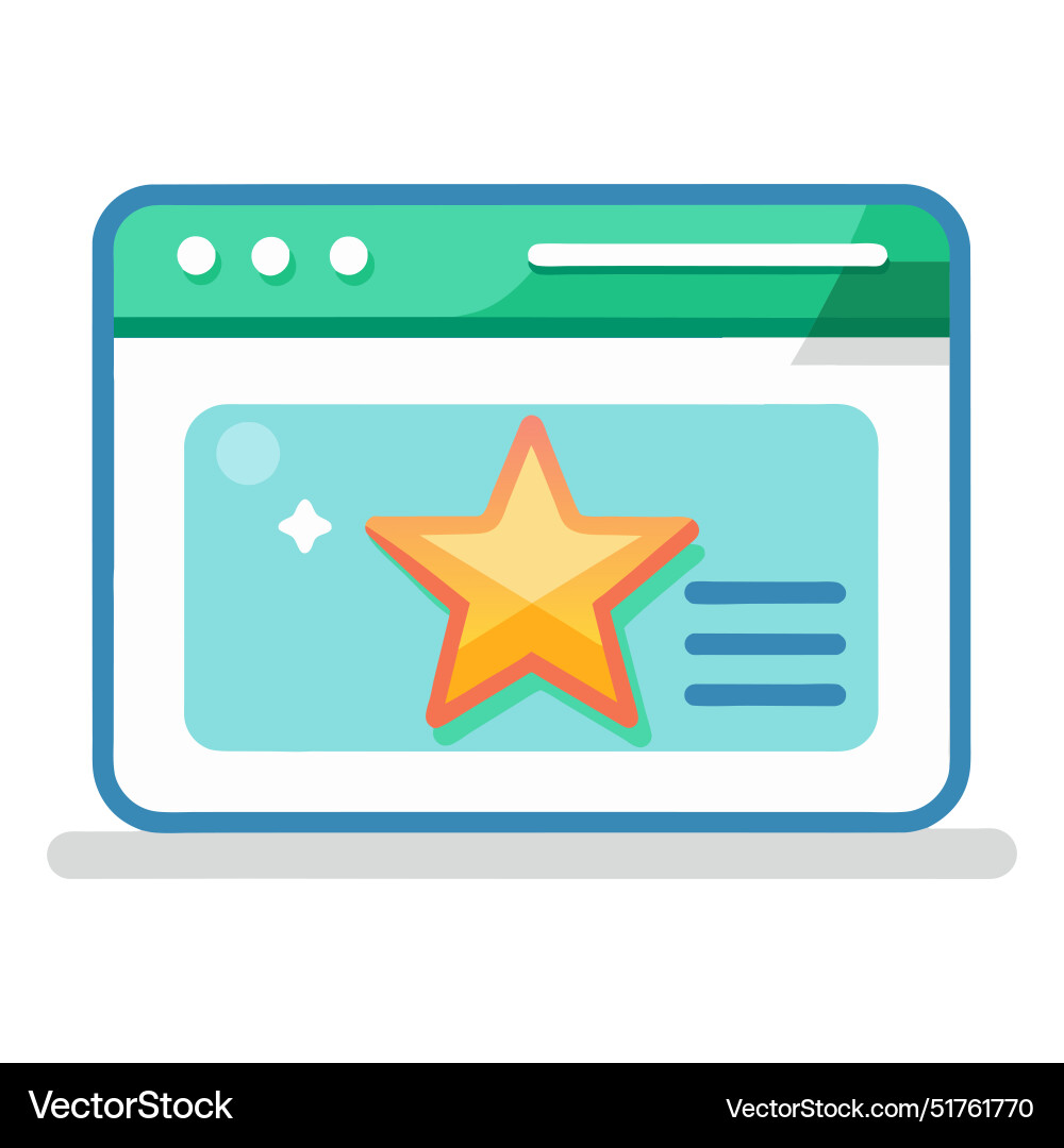 Star interface card isolated flat Royalty Free Vector Image