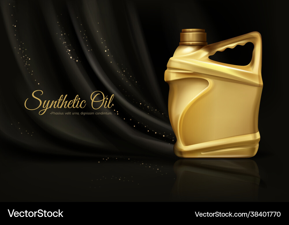 Synthetic car engine oil realistic banner Vector Image
