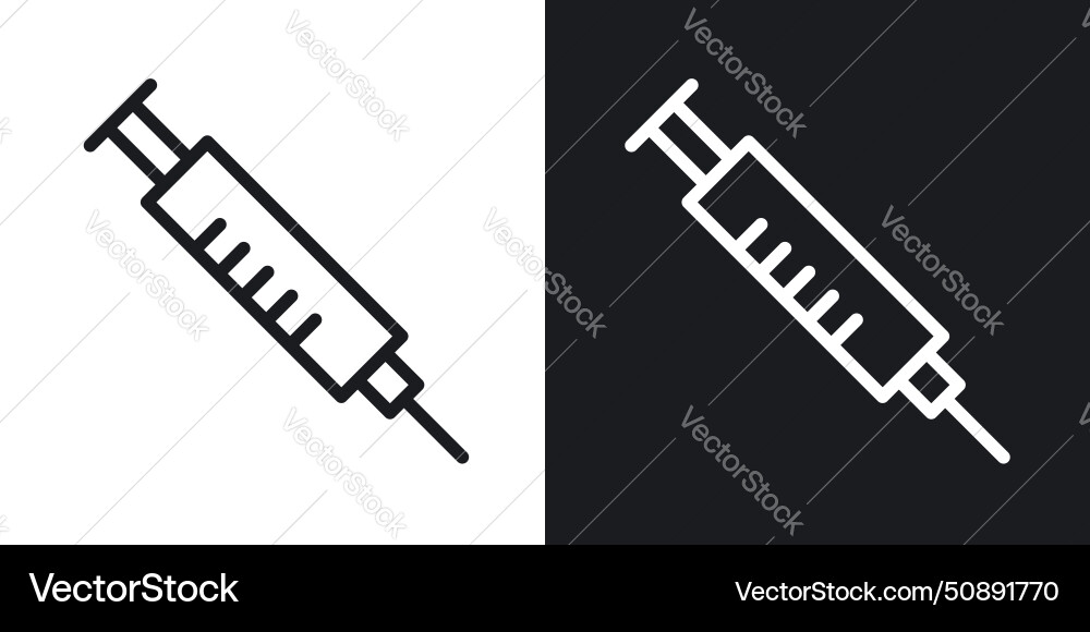 Syringe icon set inject needle vaccine symbol Vector Image