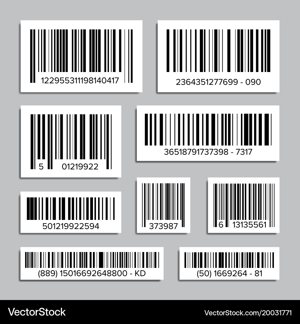 Bar code set abstract product codes Royalty Free Vector