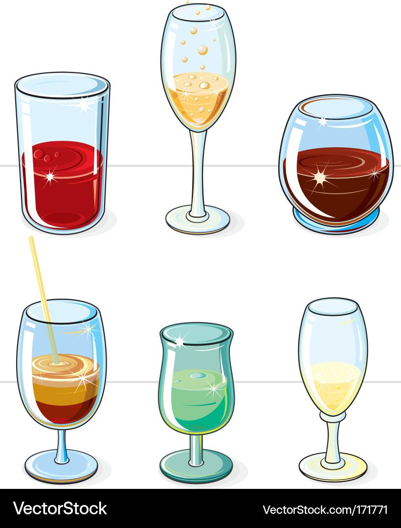 Beverages set Royalty Free Vector Image - VectorStock
