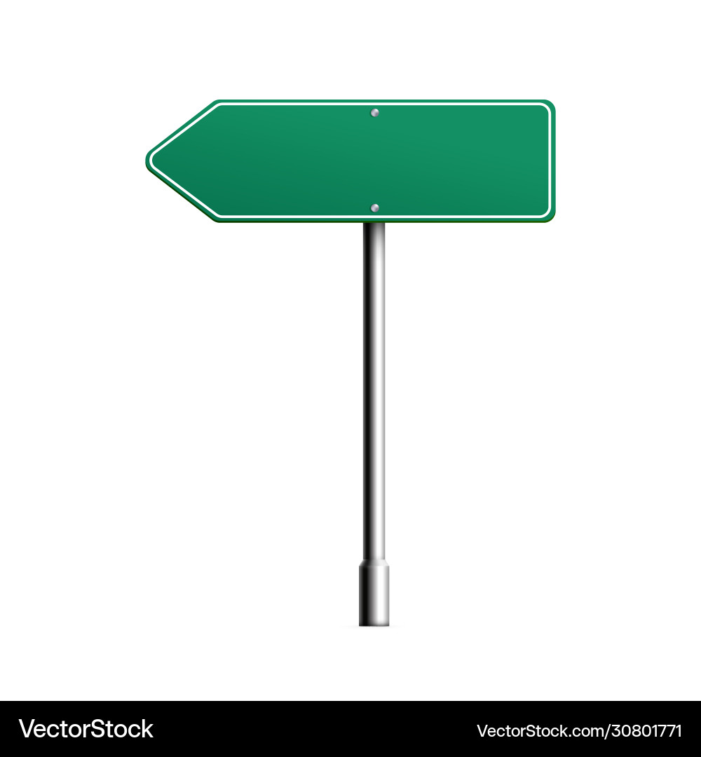 Blank Green Street Sign