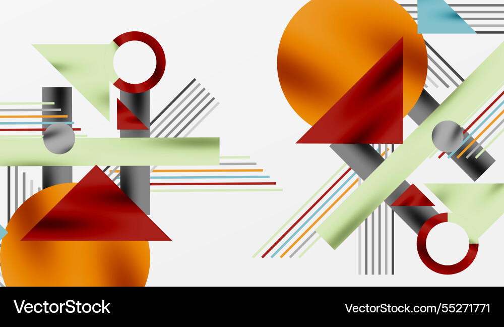 Circles triangles squares rings and lines – Royalty-Free Vector | VectorStock